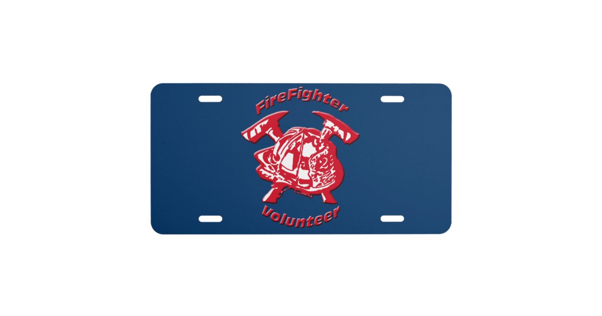 Custom Fire Fighter License Plate | Zazzle