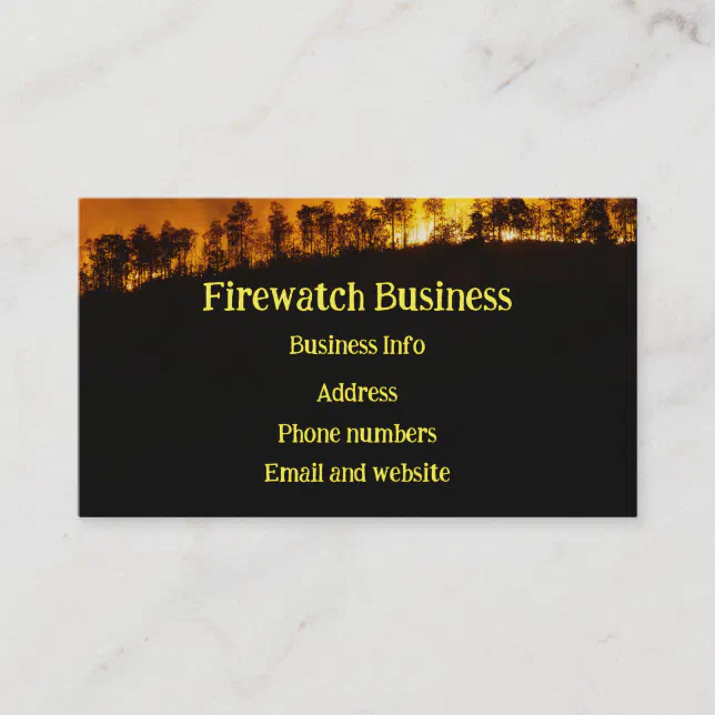 Custom Fire Fighting Firewatch Protection Business Card | Zazzle