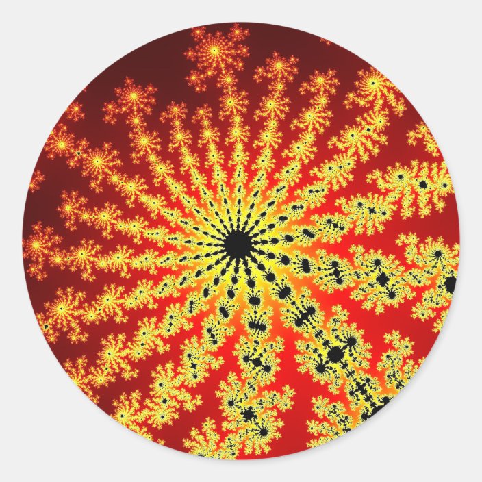 Custom Fire Spark Burst Large Round Stickers | Zazzle.com