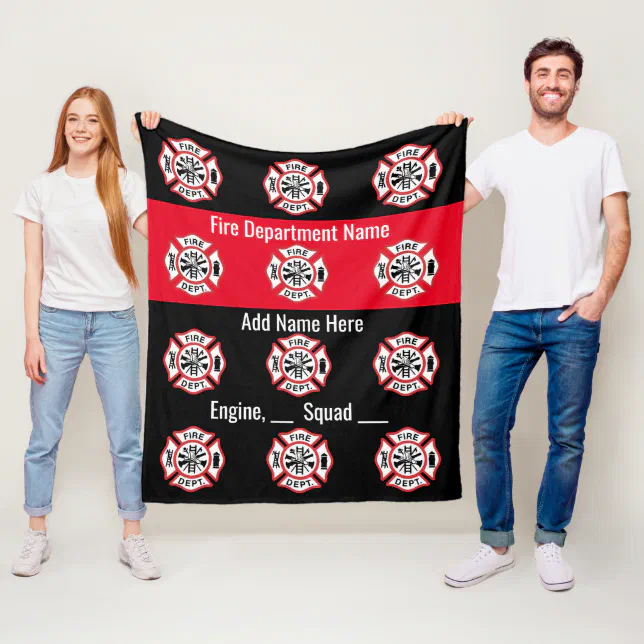 Custom Firefighter Gifts, Fleece Blanket | Zazzle