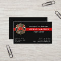 Custom Firefighter Red Line Fire Department Logo Business Card | Zazzle