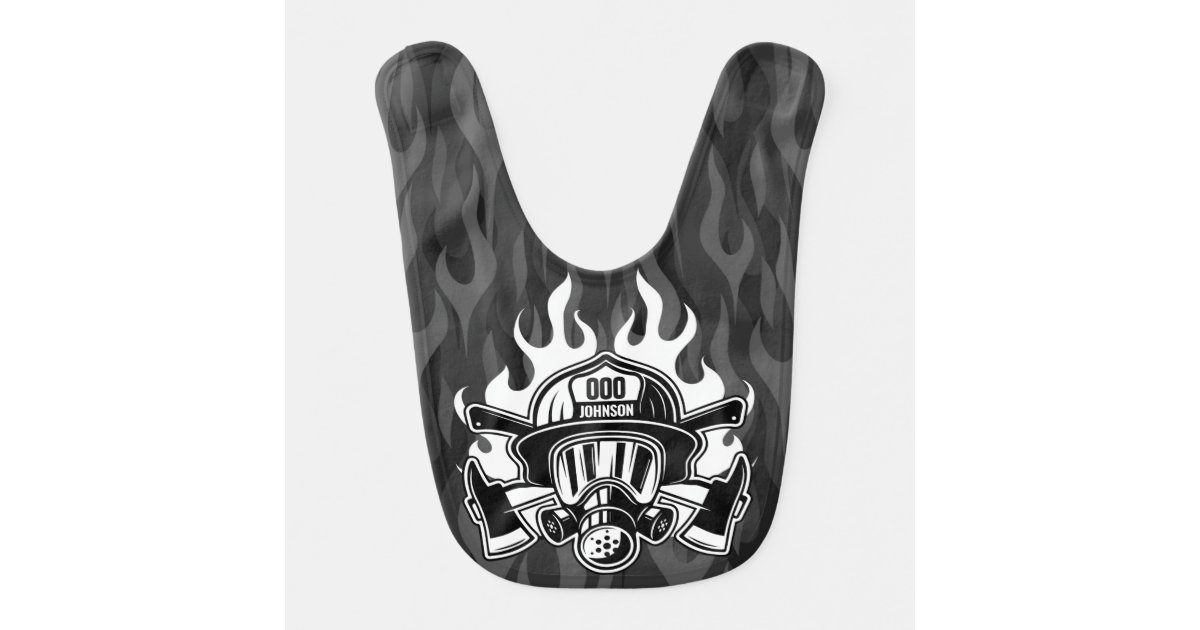 Custom Firefighter Rescue Fire Department Station Baby Bib | Zazzle