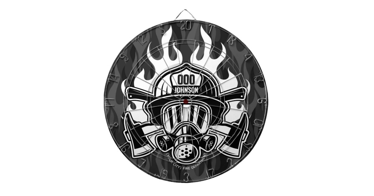 Custom Firefighter Rescue Fire Department Station Dart Board | Zazzle