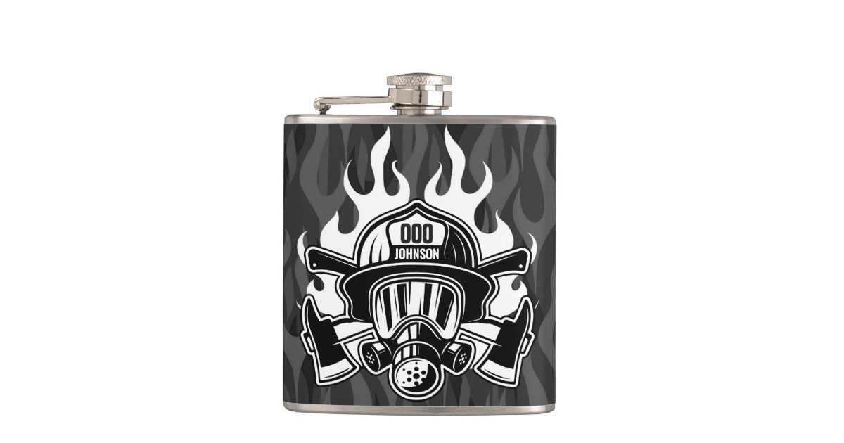 Custom Firefighter Rescue Fire Department Station Flask | Zazzle