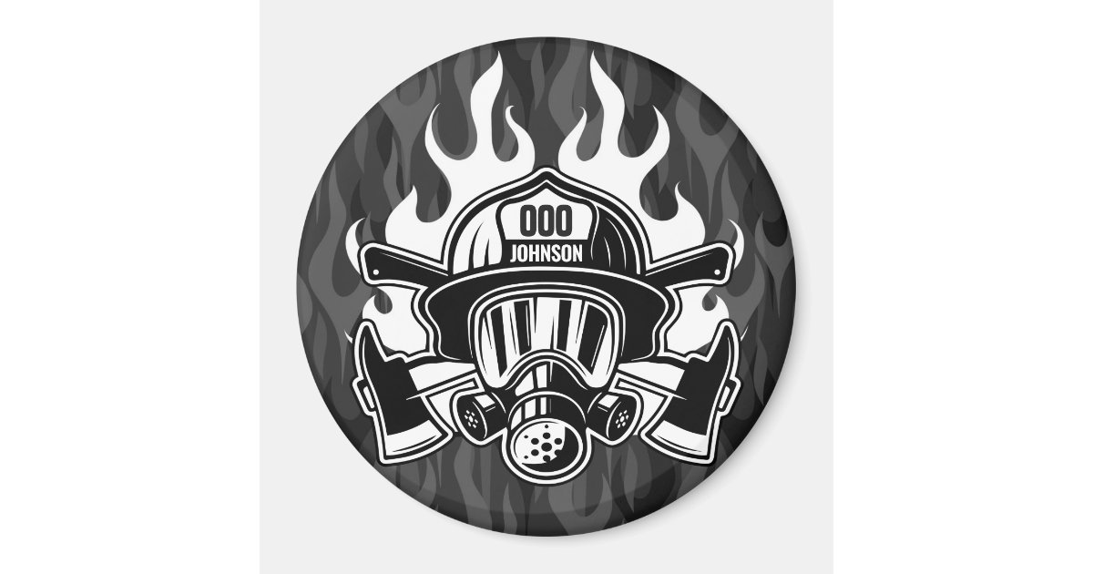 Custom Firefighter Rescue Fire Department Station Magnet | Zazzle