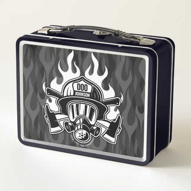 Custom Firefighter Rescue Fire Department Station Metal Lunch Box | Zazzle