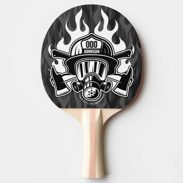 Custom Firefighter Rescue Fire Department Station Ping Pong Paddle | Zazzle