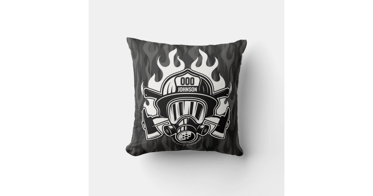 Custom Firefighter Rescue Fire Department Station Throw Pillow | Zazzle