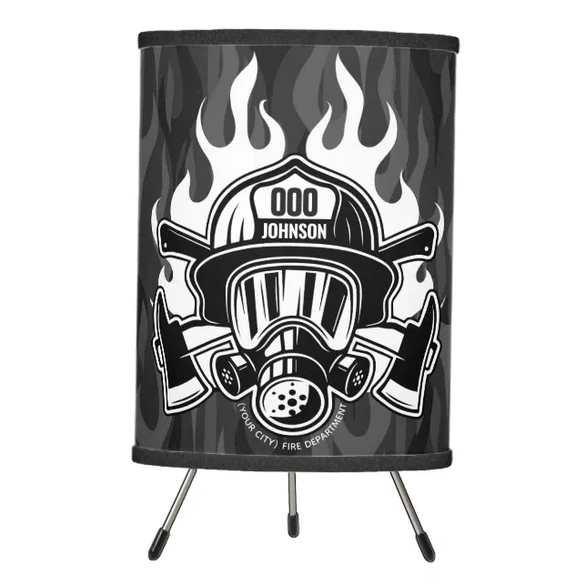 Custom Firefighter Rescue Fire Department Station Tripod Lamp | Zazzle