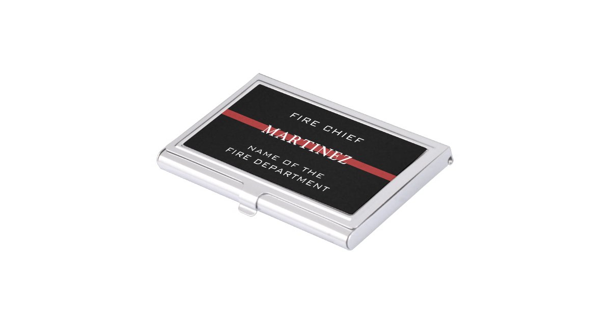 Custom Firefighter Thin Red Line Fire Department Business Card Case ...