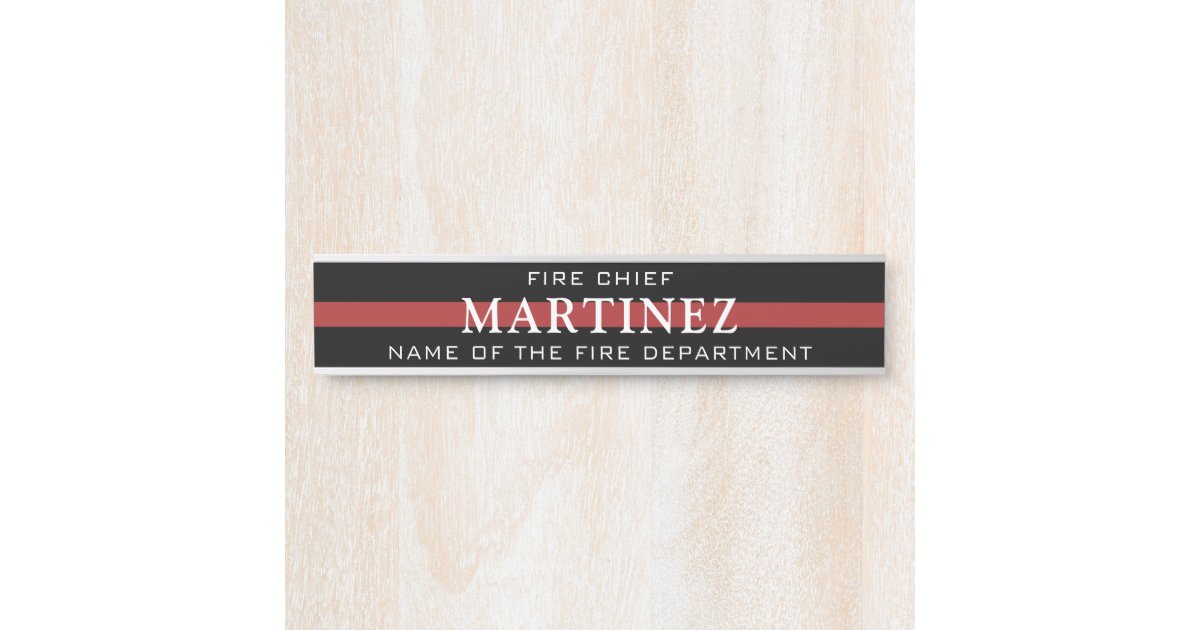 Custom Firefighter Thin Red Line Fire Department Door Sign | Zazzle