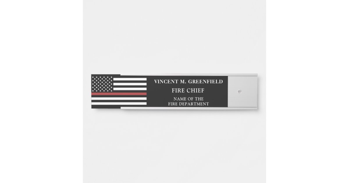 Custom Firefighter Thin Red Line Fire Department Door Sign | Zazzle