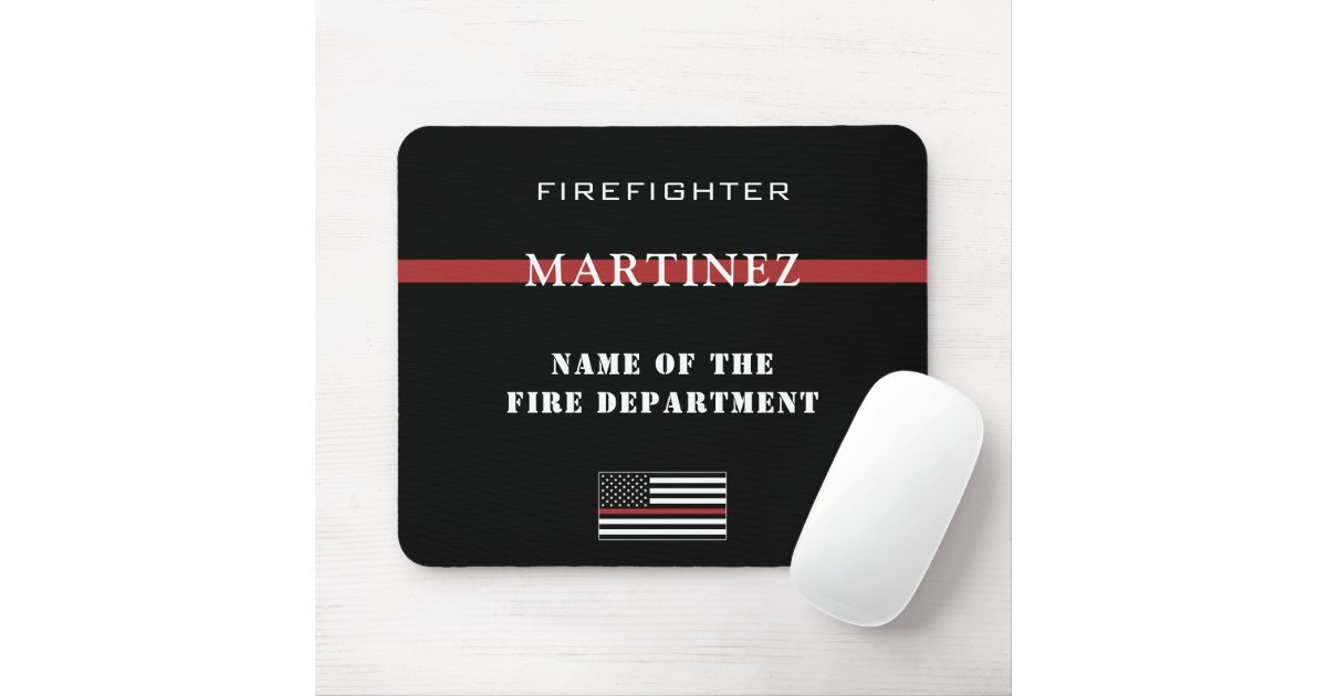 Custom Firefighter Thin Red Line Fire Department Mouse Pad | Zazzle