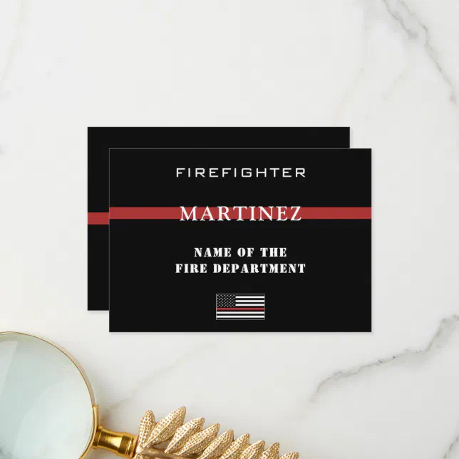 Custom Firefighter Thin Red Line Fire Department Thank You Card | Zazzle