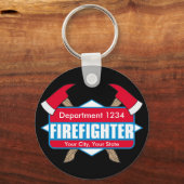 Custom Firefighter with Axes Keychain | Zazzle