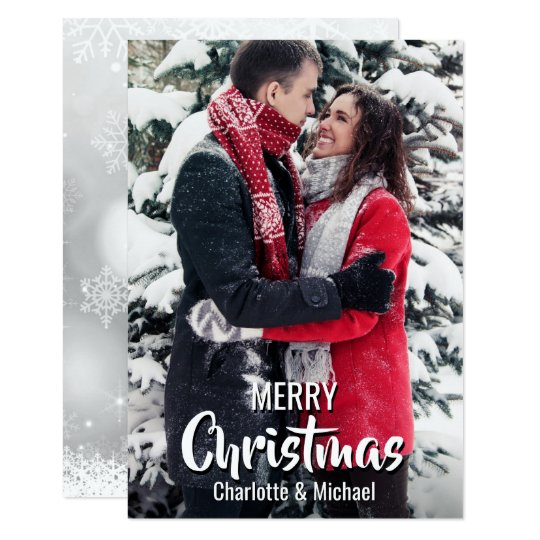 Custom First Christmas Married Engaged | PHOTO Invitation | Zazzle.com