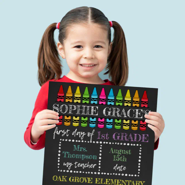 Custom First Day of School, Back to School Sign | Zazzle