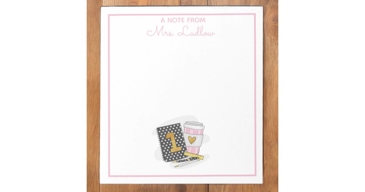 Custom First Grade Teacher Appreciation Black Notepad | Zazzle