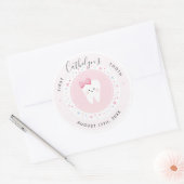 Custom First Tooth Baby Girl Milestone Sticker | Zazzle