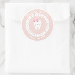 Custom First Tooth Baby Girl Milestone Sticker | Zazzle