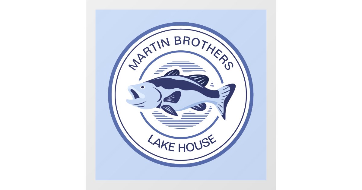 Custom Fisherman Blue Bass Fish Wall Decal | Zazzle