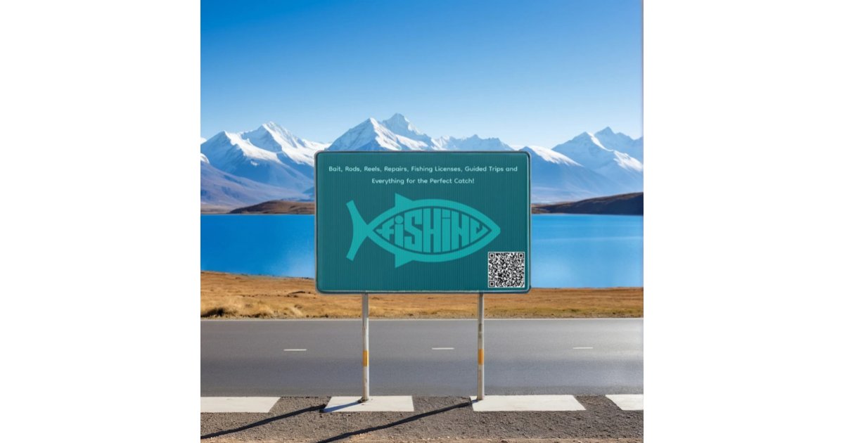 Custom Fishing Tackle Shop Sign with Wire Stake | Zazzle