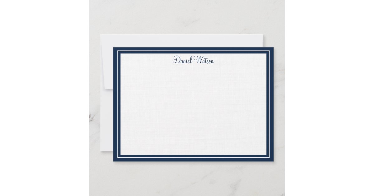 Custom Flat Note Card-Linen | Zazzle