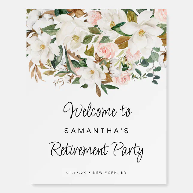 Custom Floral Retirement Party Welcome Sign | Zazzle