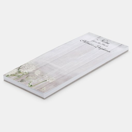 Custom Floral Rustic Wedding Magnetic Notepad | Zazzle