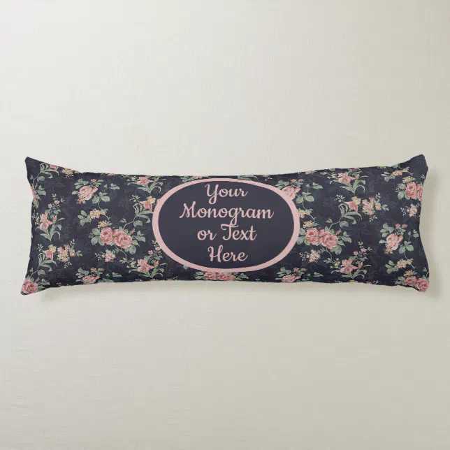 Custom Floral Victorian Pink Rose Garden Body Pillow | Zazzle