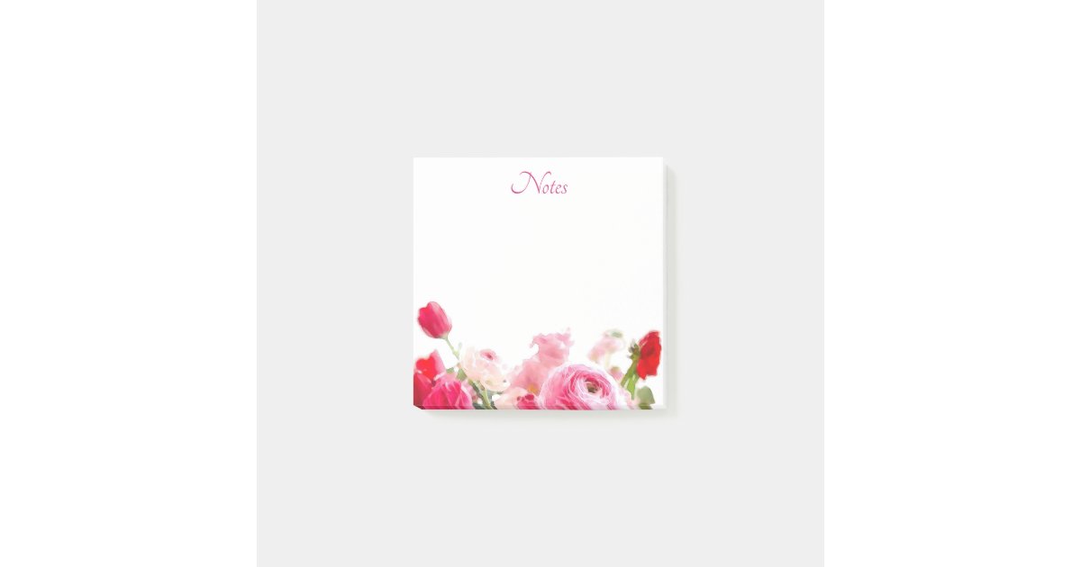Custom Floral Watercolor Template Roses Flowers Post-it Notes | Zazzle