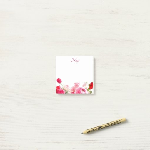 Custom Floral Watercolor Template Roses Flowers Post-it Notes | Zazzle
