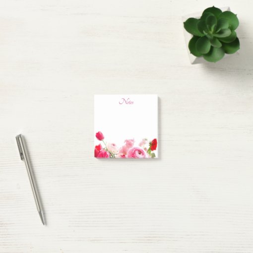 Custom Floral Watercolor Template Roses Flowers Post-it Notes | Zazzle