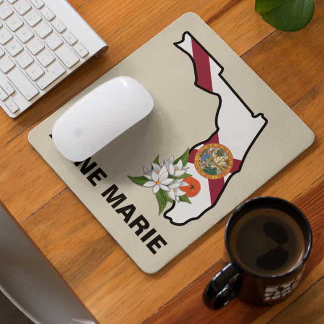 Custom Florida Flag State Flower Orange Blossom Mouse Pad | Zazzle
