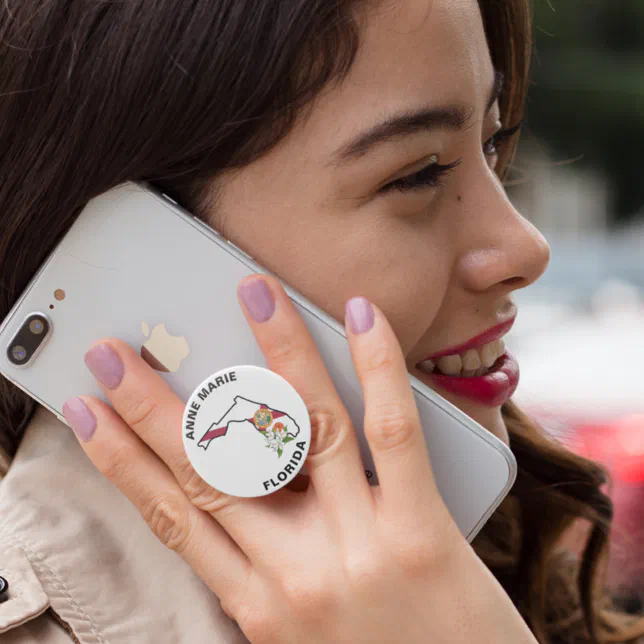 Custom Florida Flag State Flower Orange Blossom PopSocket | Zazzle