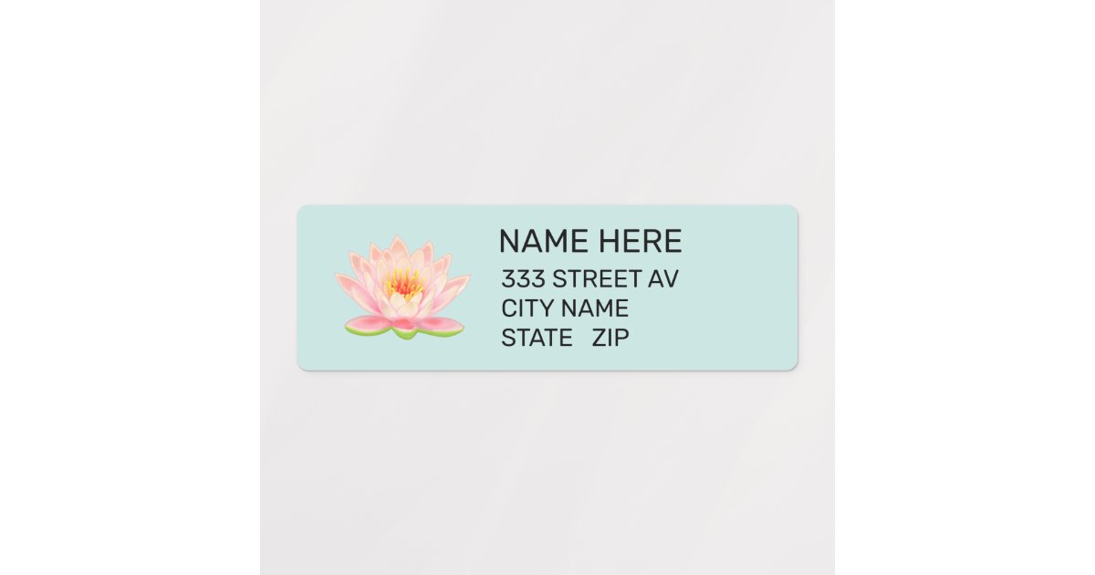 Custom Flower on Light Blue Address Labels | Zazzle