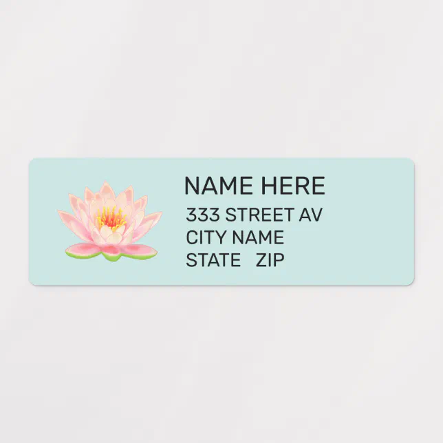Custom Flower on Light Blue Address Labels | Zazzle