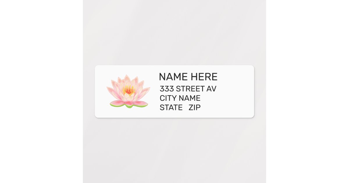 Custom Flower on White Address Sticker | Zazzle
