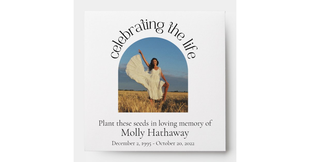 Custom Flower Seed Packet Memorial Photo Envelope | Zazzle