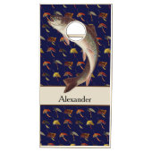 Custom Fly Fishing Flies Rainbow Trout black Cornh Cornhole Set | Zazzle