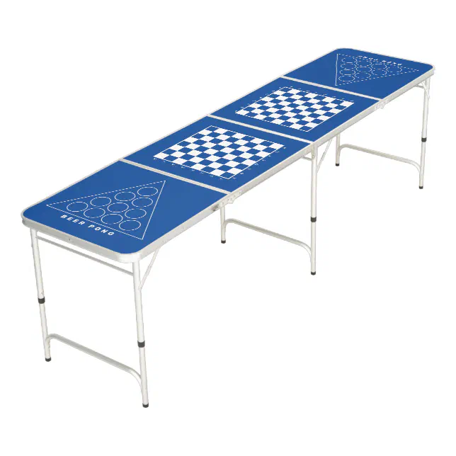 Custom foldable beer pong table with chess boards | Zazzle