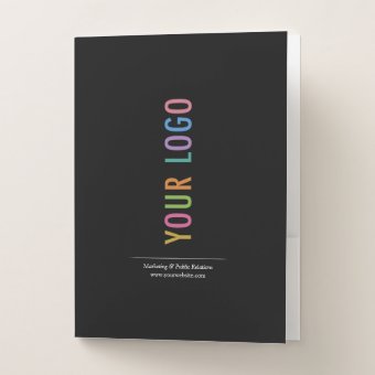 Custom Folders with Business Card Slot & Your Logo | Zazzle