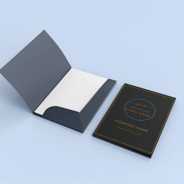 Custom Folders with Business Card Slot & Your Logo | Zazzle