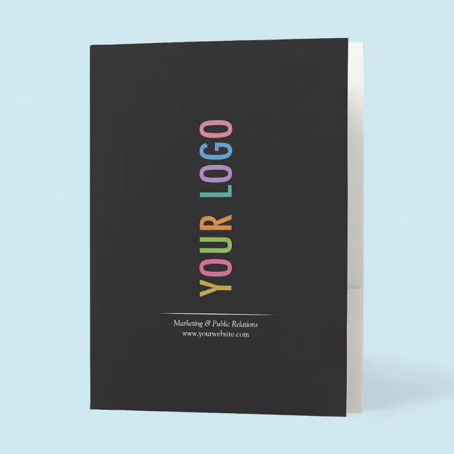 Custom Folders with Business Card Slot & Your Logo | Zazzle