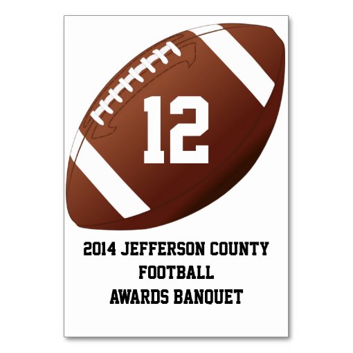 Custom Football Banquet Table Number Card | Zazzle
