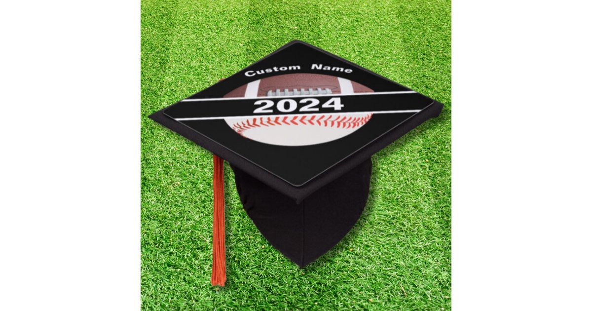 Custom Football Baseball Graduation Cap Topper | Zazzle