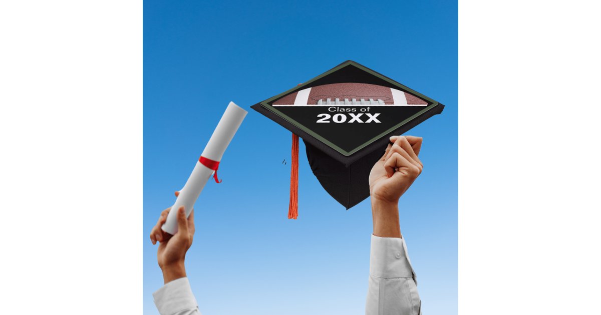 Custom Football Graduation Cap Topper | Zazzle