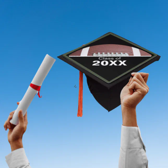 Custom Football Graduation Cap Topper | Zazzle