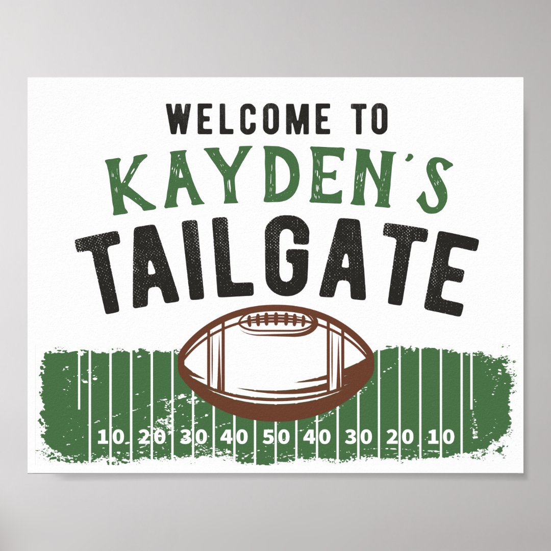 Custom Football Party Tailgate Sign | Zazzle