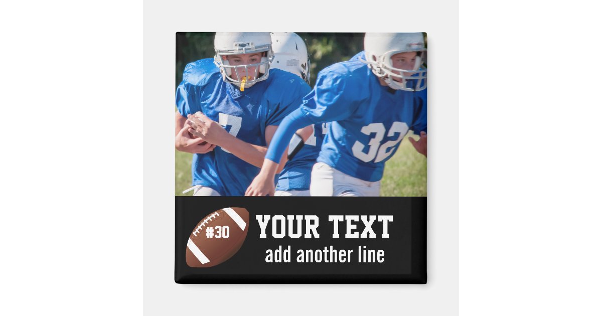 Custom Football Photo Name and Number Magnet | Zazzle